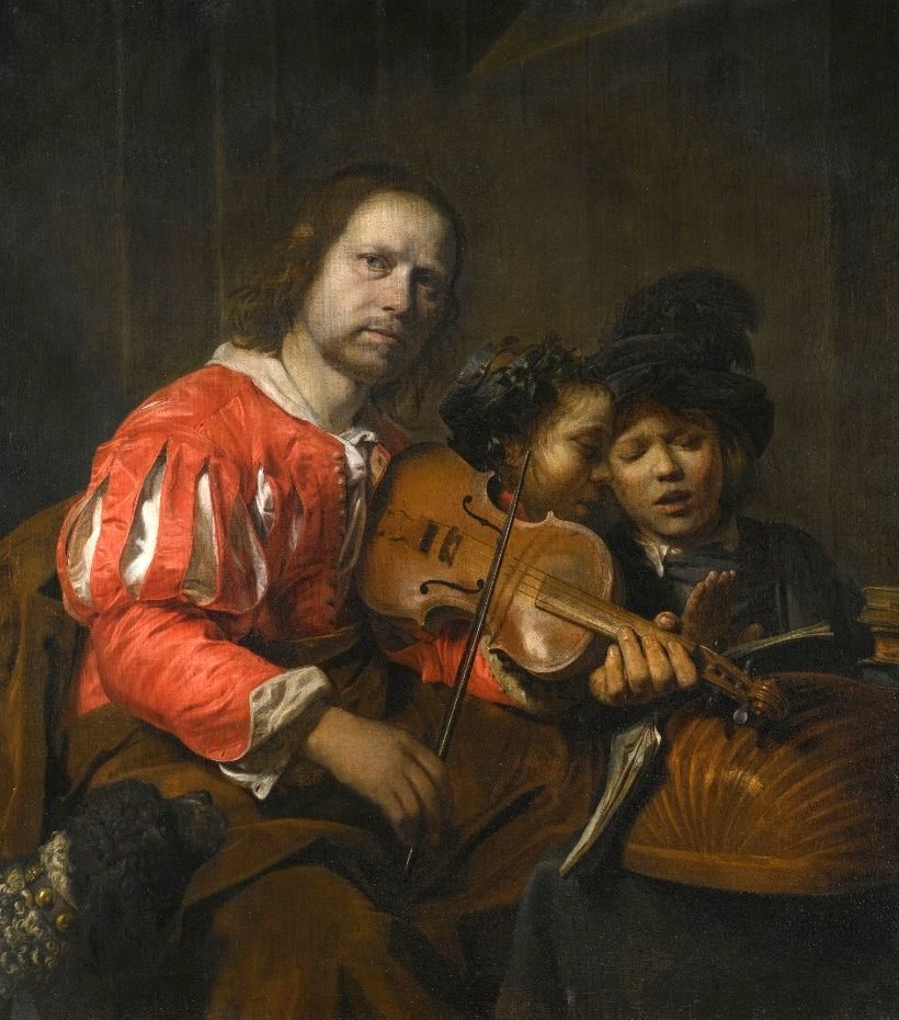 Art About Music: Jan de Bray’s “A Violin Player Accompanying Two Young ...